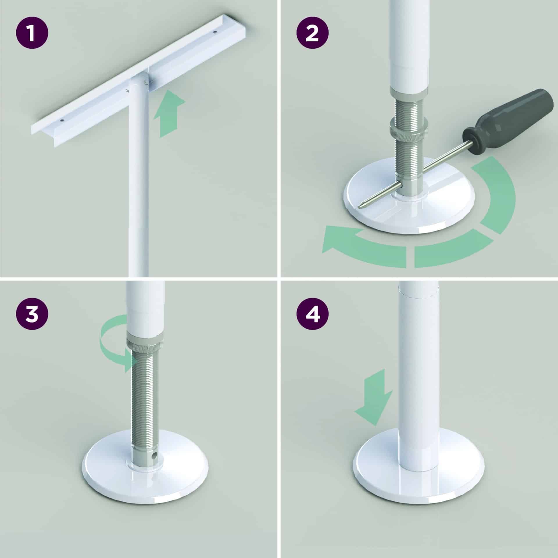 HealthCraft Products - SuperPole™ Transfer Pole Floor to Ceiling Grab bar
