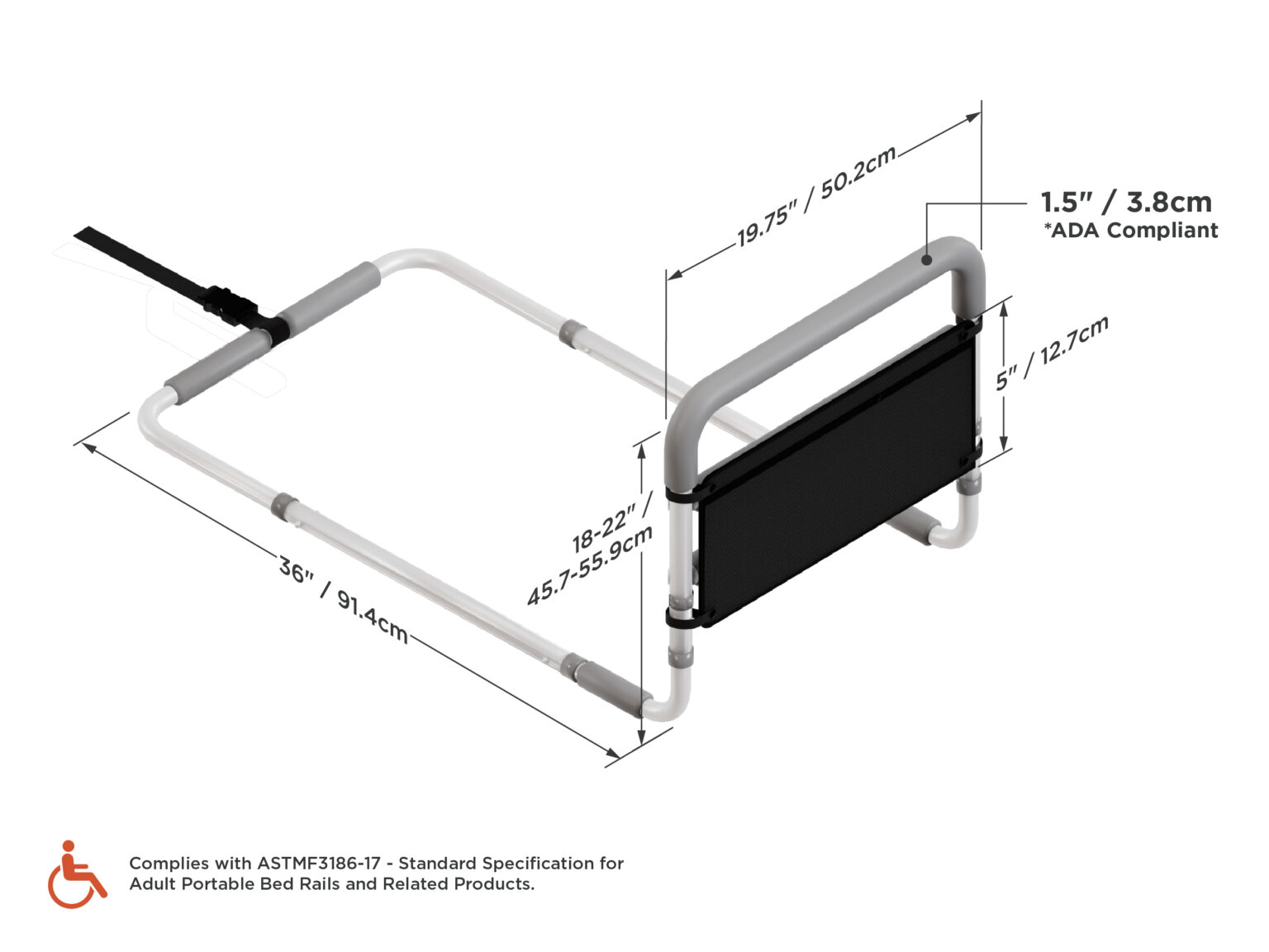 Bed rail for Safety & Support - Assista Rail - HealthCraft Products