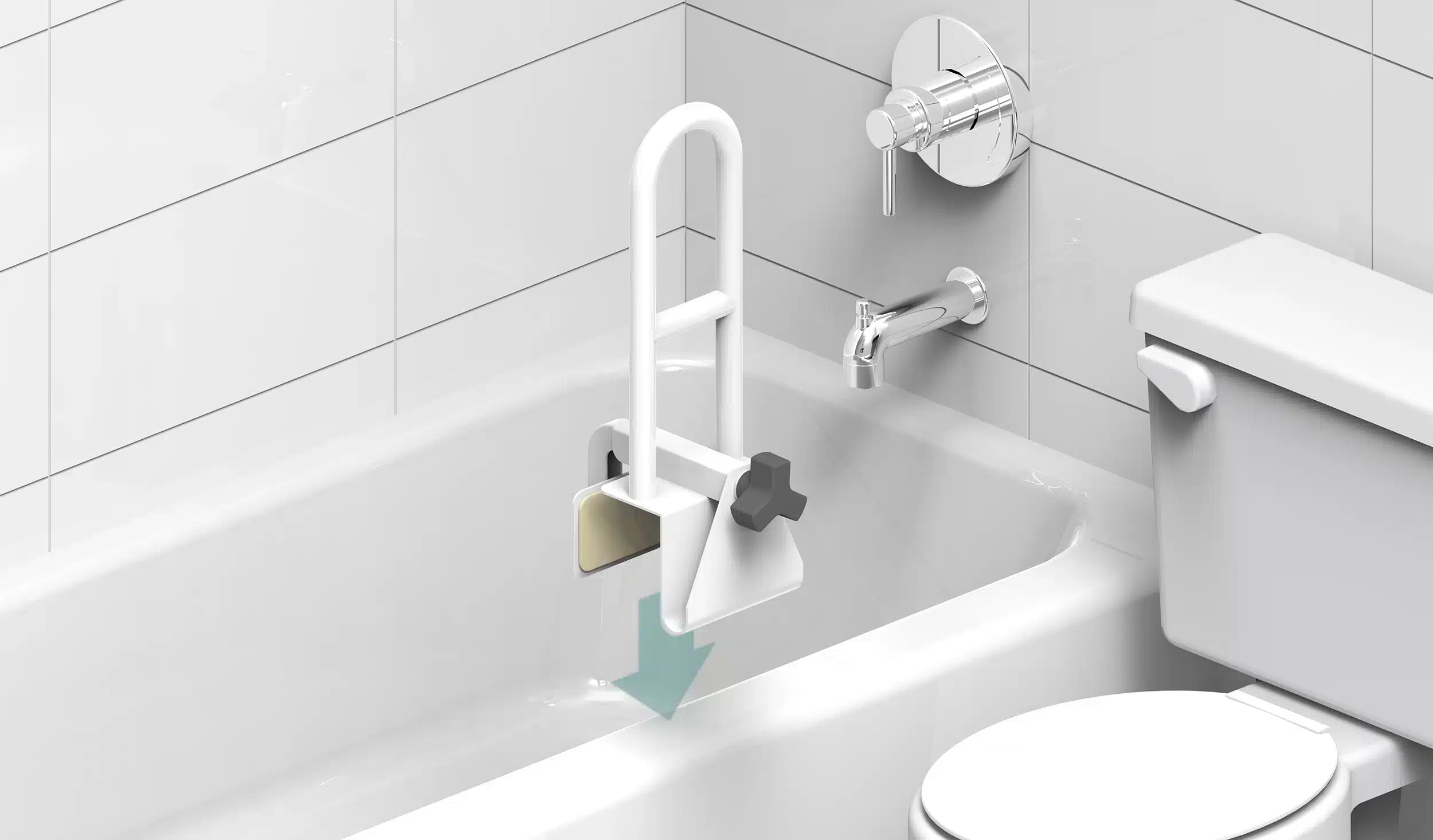 Easy Mount Tub Rail - The Clamp on Tub Grab Bar Built For Safety