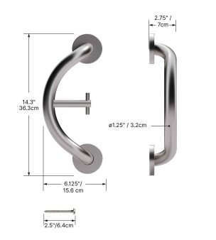 PLUS Towel & Robe Hook + Grab Bar Combo (ADA Compliant)